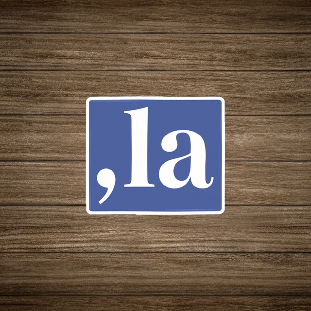 Minimalist Lowercase 'La' Punctuation Sticker - White On Bluephone ...