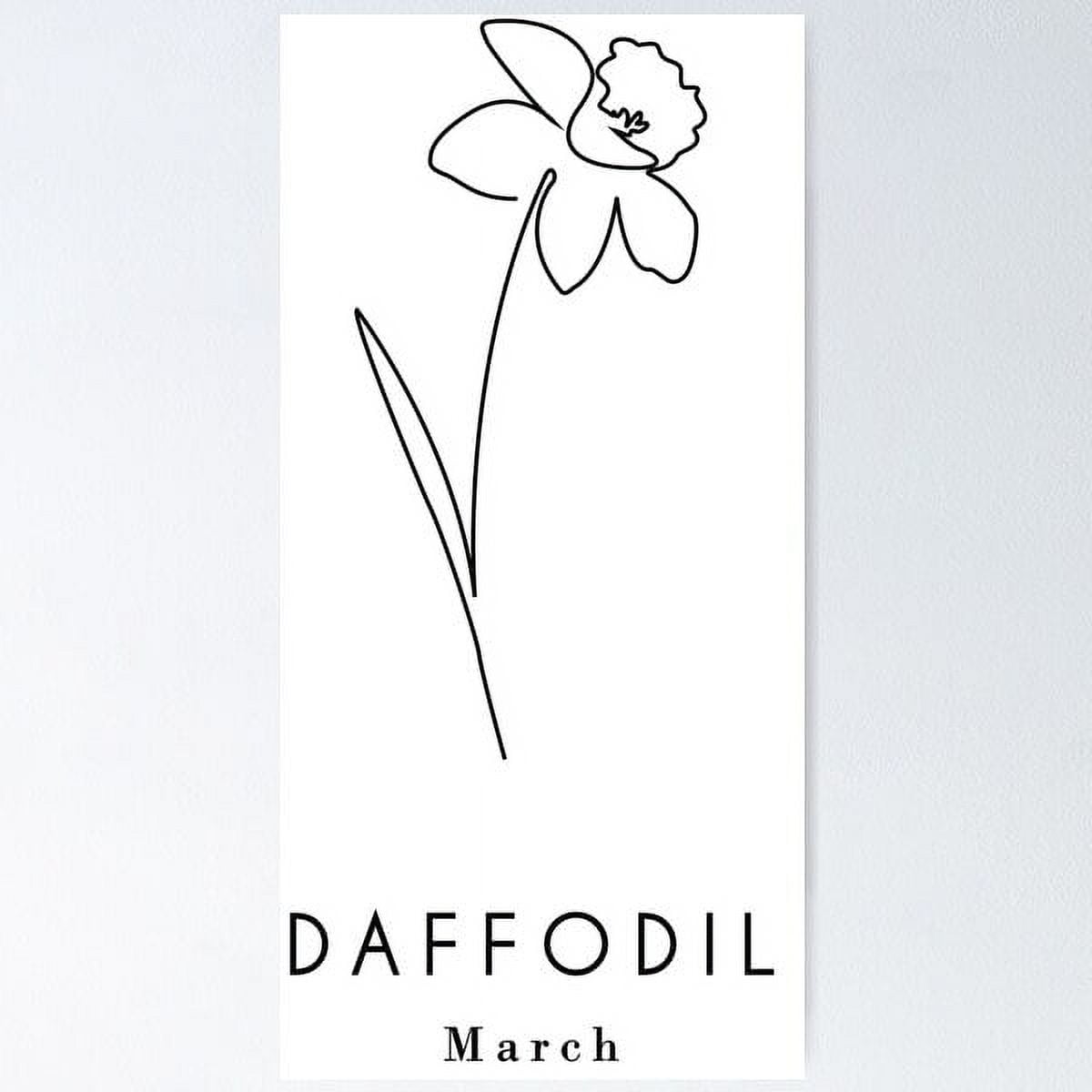 Minimalist March Birth Flower Poster Wall Art, Modern Wall Decor For ...