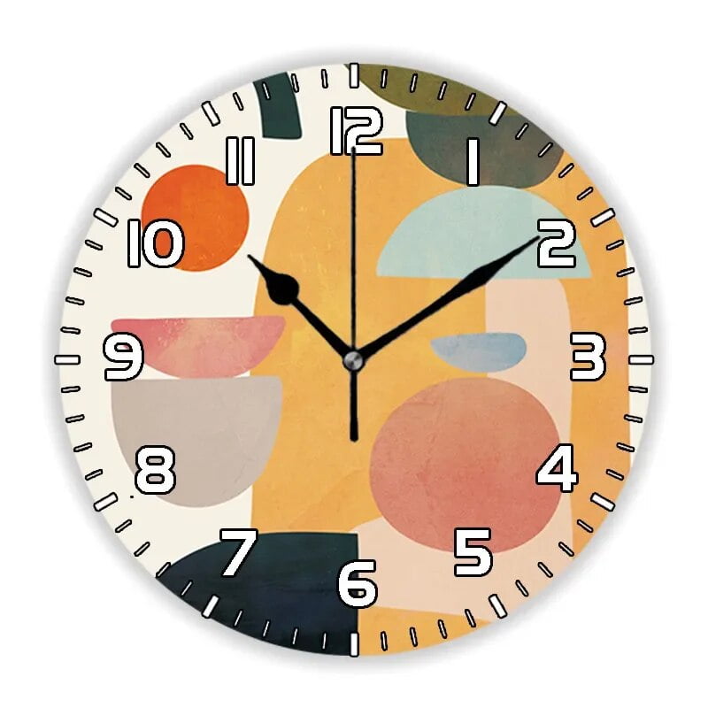 Minimalist Mid Century Style Abstract Art Wall Clock Watch for Living ...