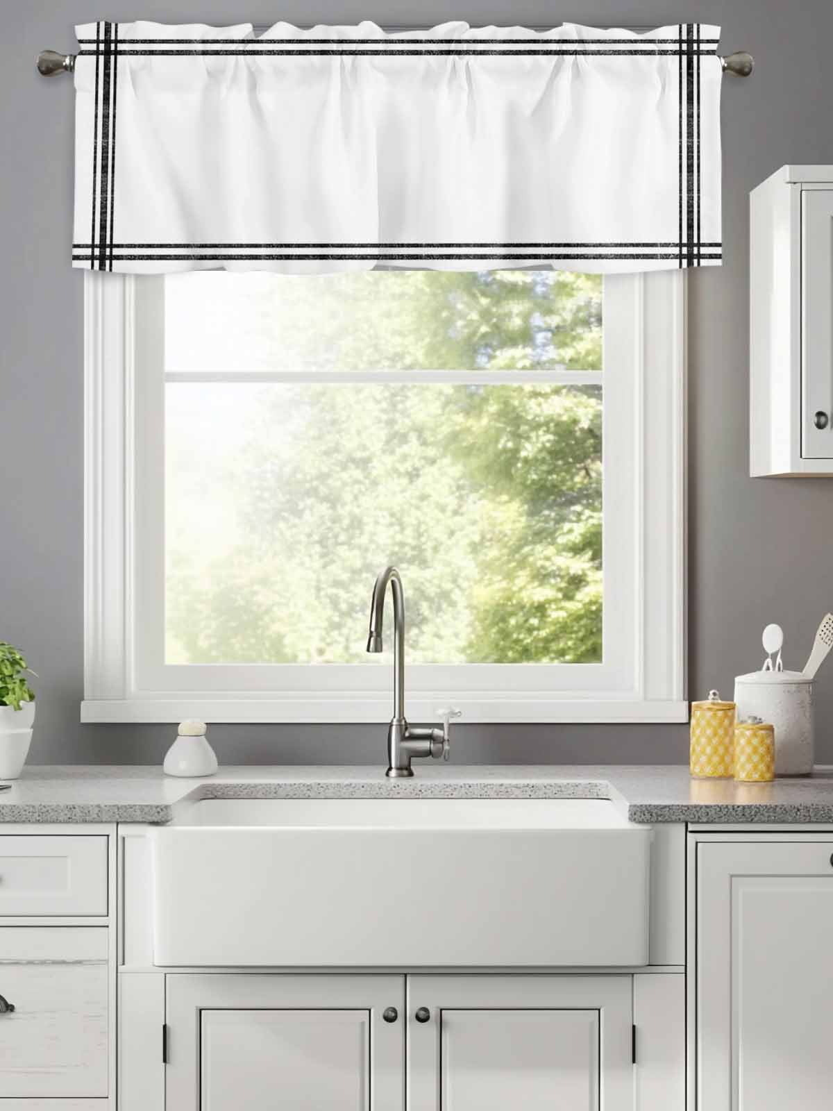 Minimalist Modern Art Valances for Windows,Rod Pocket Valance for ...
