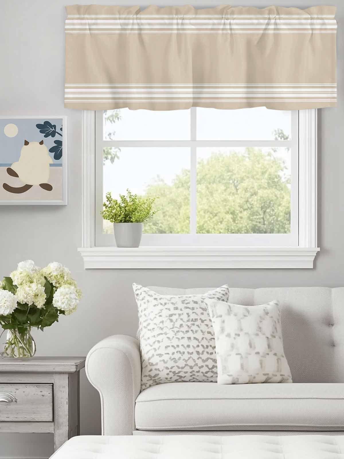 Minimalist Modern Geometric Lines Valances for Windows,Rod Pocket ...