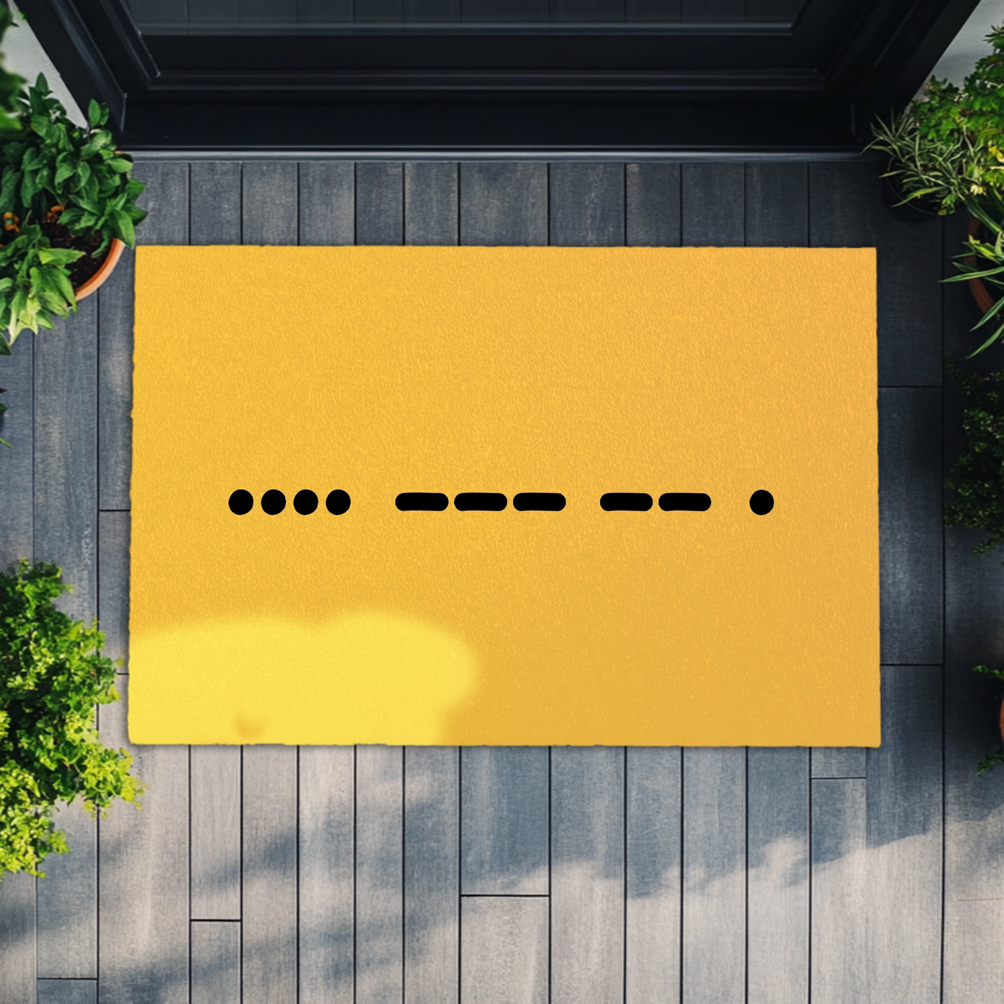 Minimalist Morse Code Doormat – Hidden HOME Message Entry Rug, Unique ...