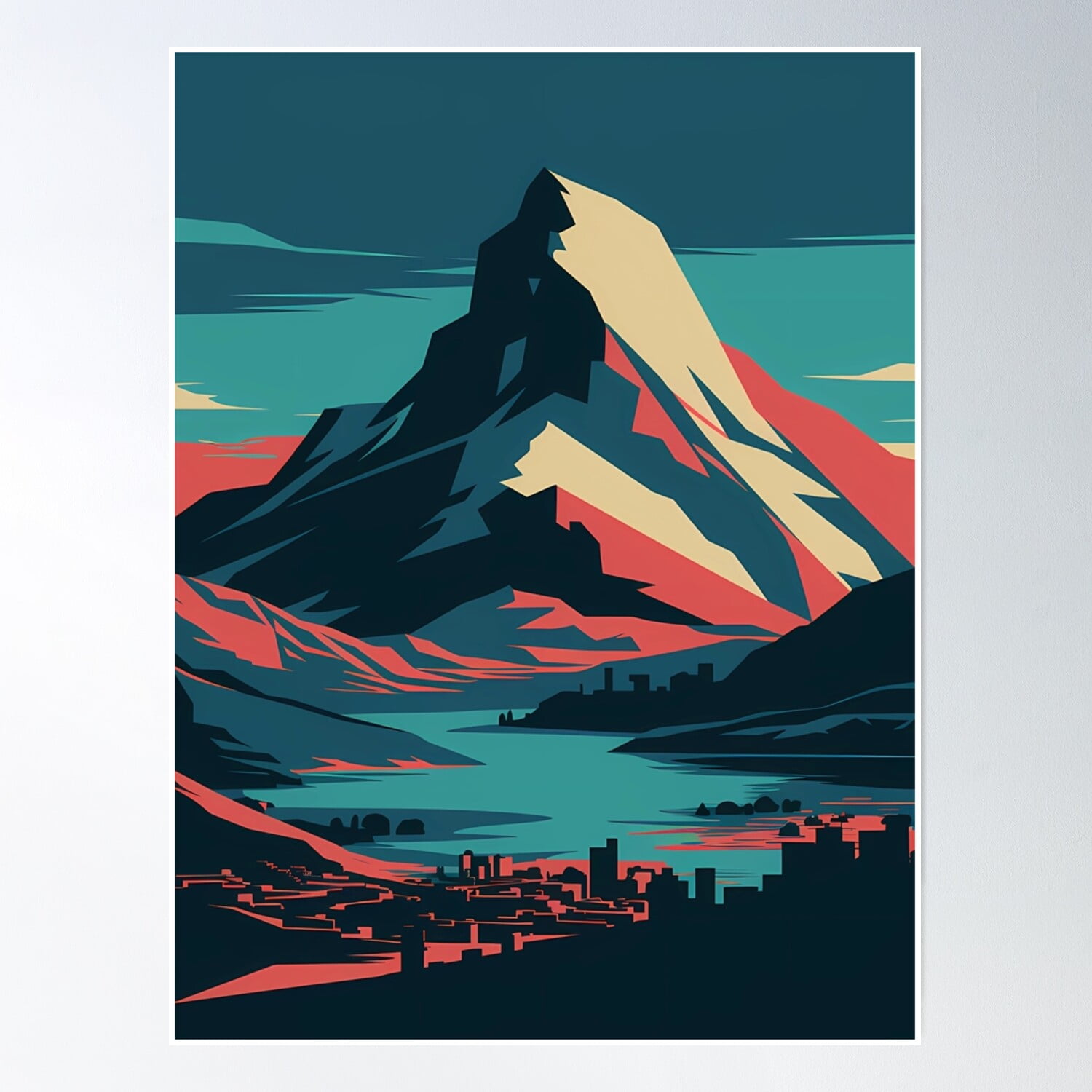 Minimalist Mountain Art – Simple And Majestic Landscape Design Poster ...