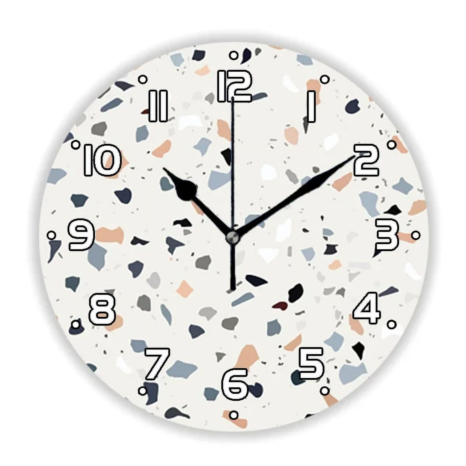 Minimalist Natural Stones Granite Terrazzo Marble Wall Clock Watch for ...