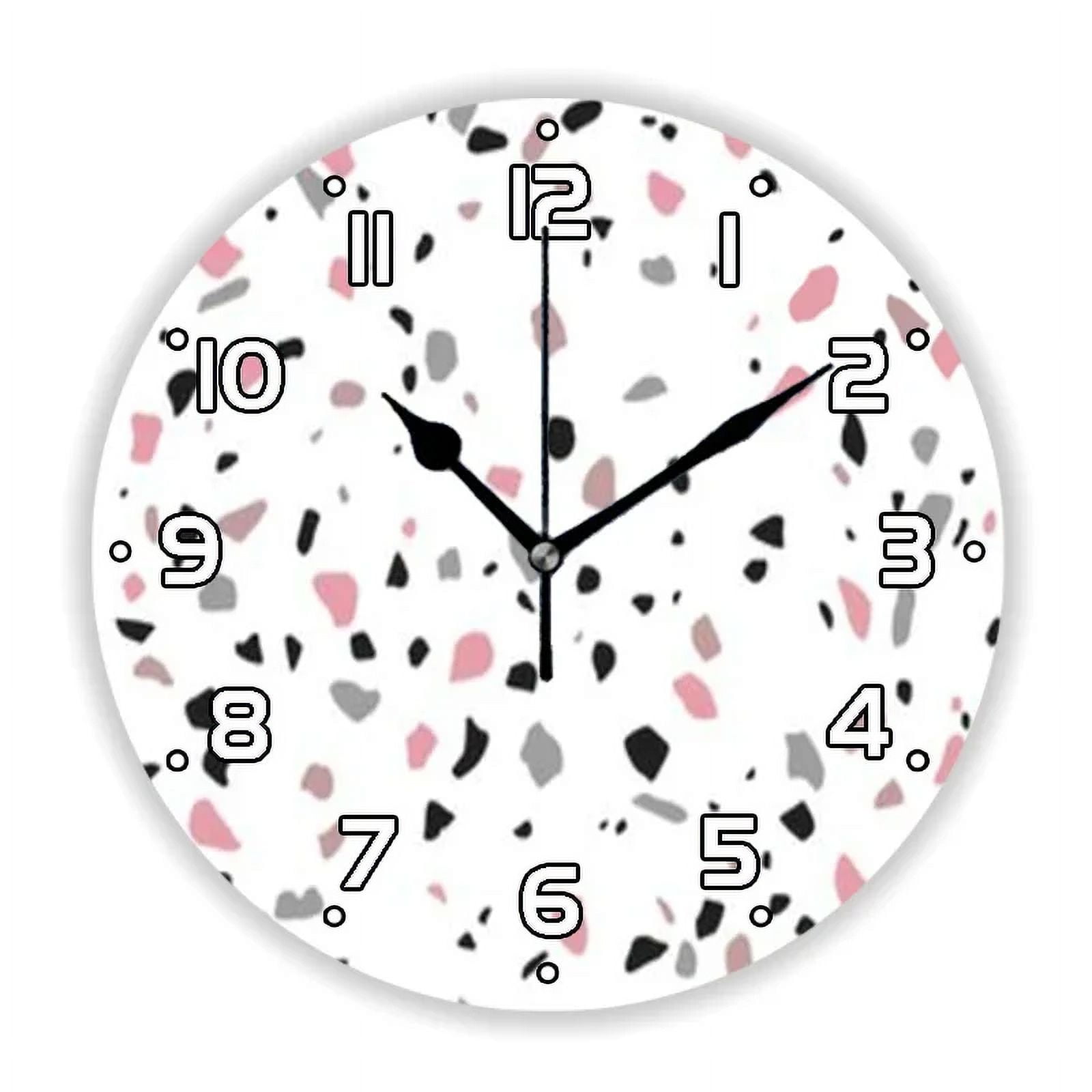 Minimalist Natural Stones Granite Terrazzo Marble Wall Clock Watch for ...