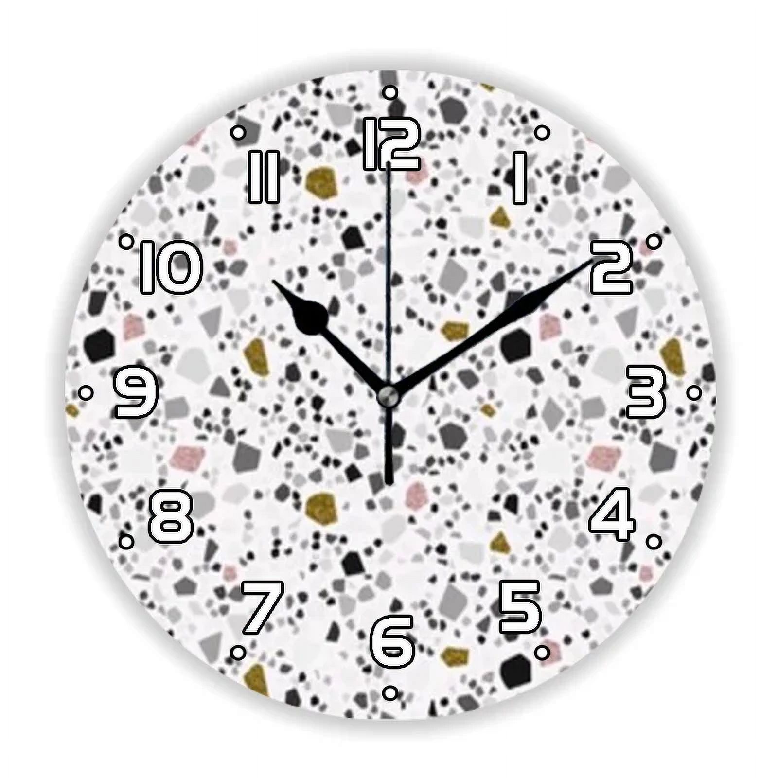 Minimalist Natural Stones Granite Terrazzo Marble Wall Clock Watch for ...