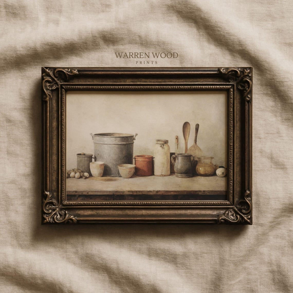 Minimalist Neutral Kitchen Still Life, Simple Landscape Of Cookware On ...