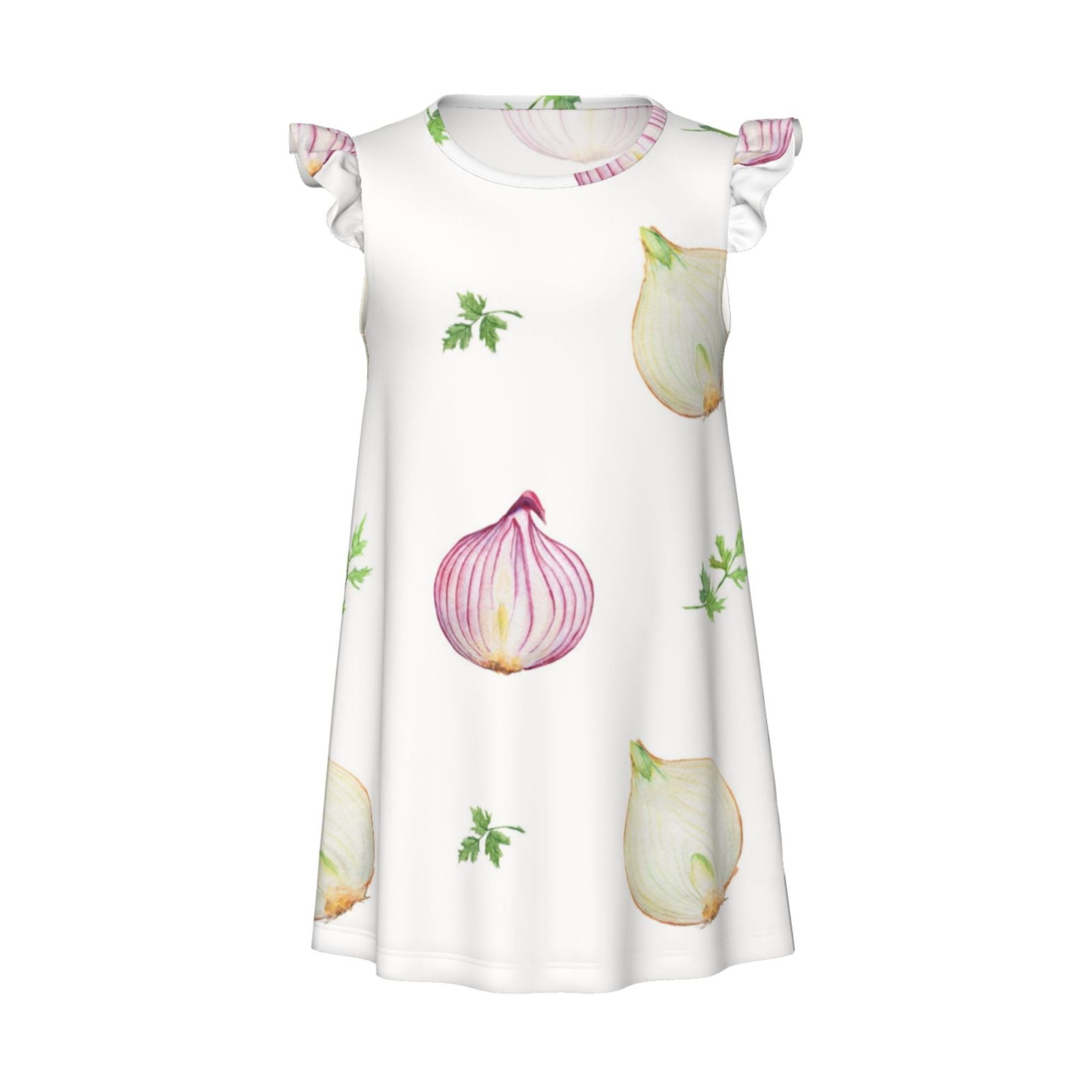 Minimalist Onion leaf Girls Nightgowns, Short Sleeves Princess Dress, Girls Pajamas Girls ...