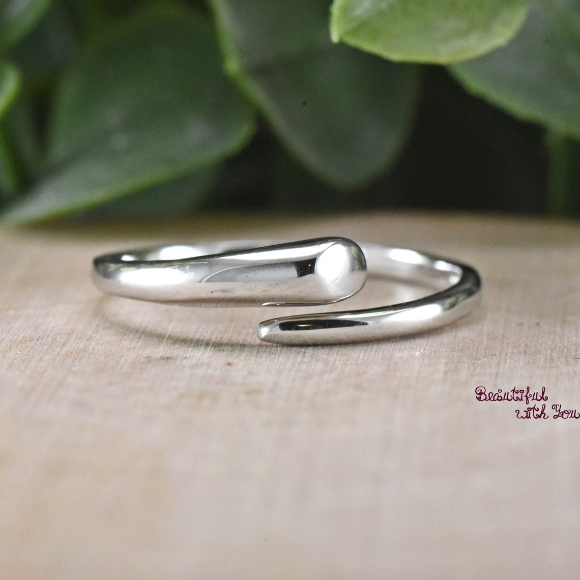 Minimalist Open Adjustable Wraparound Ring, Trendy Wire Style Sterling ...