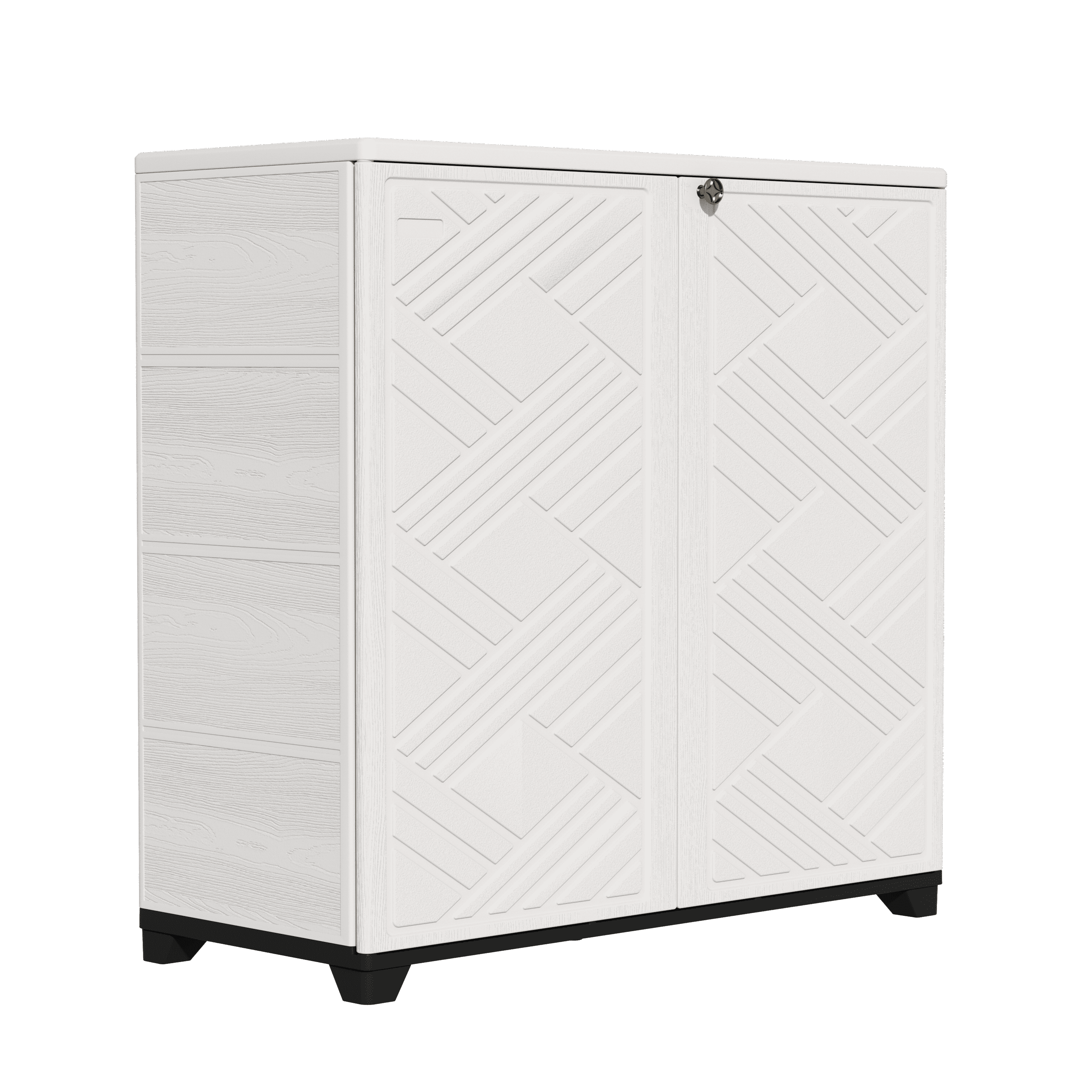 Minimalist Outdoor Storage Cabinet - 3-Shelf Weather-Resistant Design ...