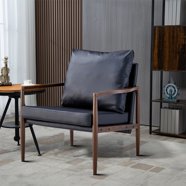 Yaheetech Upholstered Faux Leather Accent Chair, Light Brown - Walmart.com