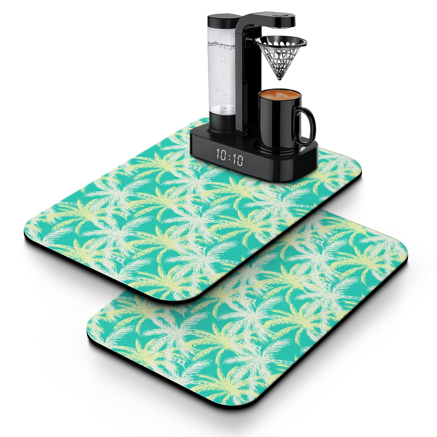 Minimalist Palm Tree Dish Drying Mat, Tropical Diatom Mud Coffee Mat ...