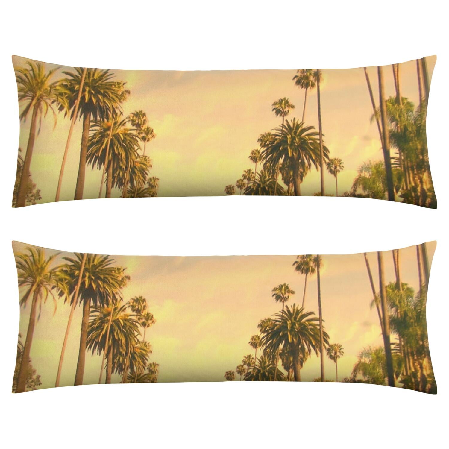 Minimalist Palm Tree Pillow Cover Single Black Frond Line Art, Neutral ...