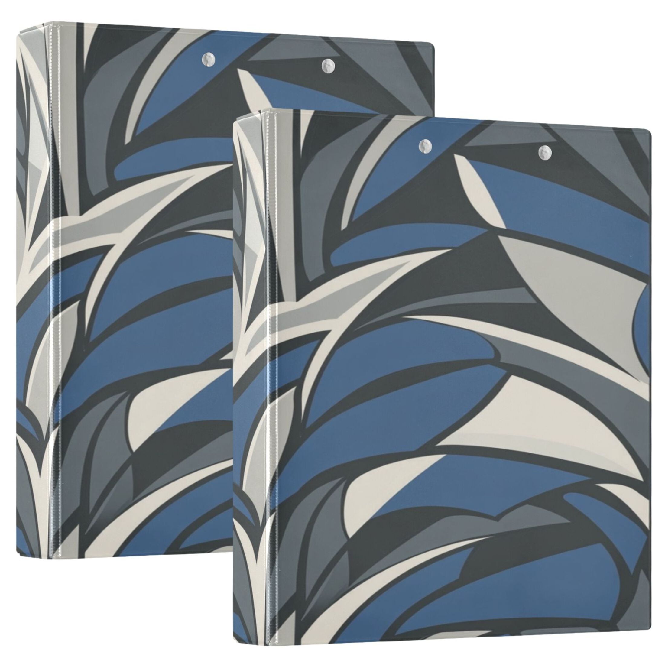 Minimalist Pattern 12.4x10.6in PVC Round Ring Binders, 2-Pack, D-Ring 3 ...
