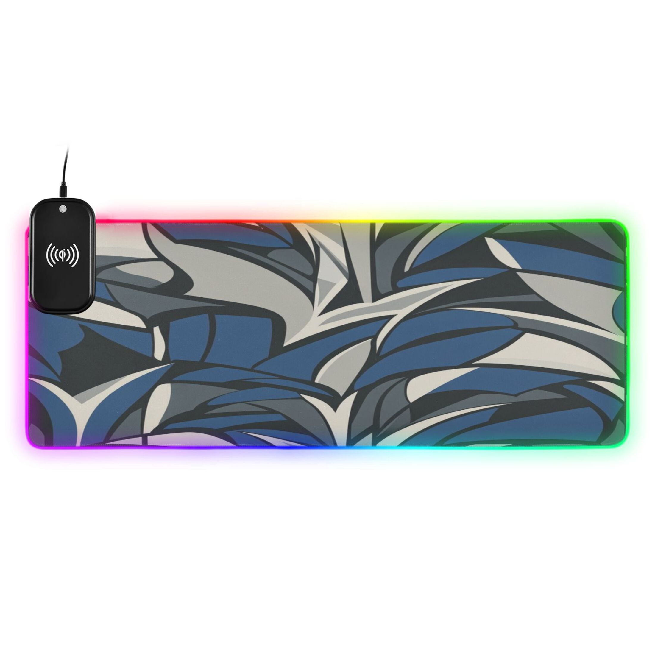 Minimalist Pattern Large RGB Gaming Mouse Pad with Fast Wireless ...