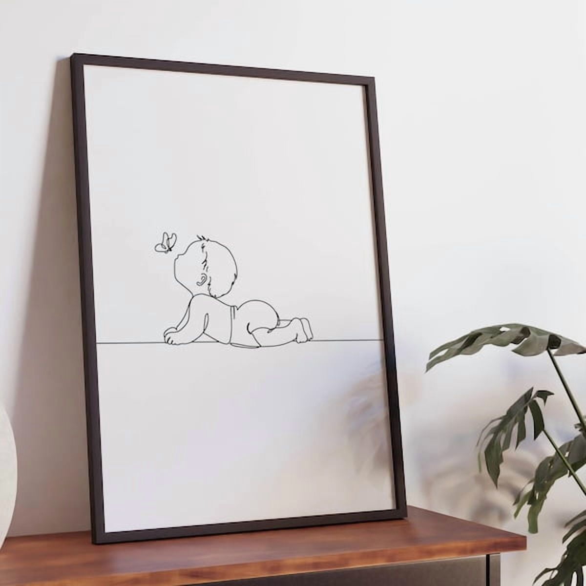 Minimalist Pediatric Line Art, File, Medical Poster, Baby Crawling ...