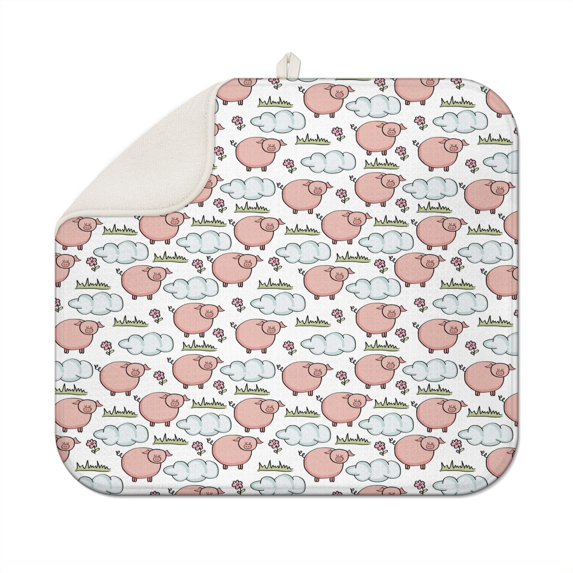 Minimalist Pig Aesthetic Drying Pad - 3-Layer Absorbent Kitchen Mat ...