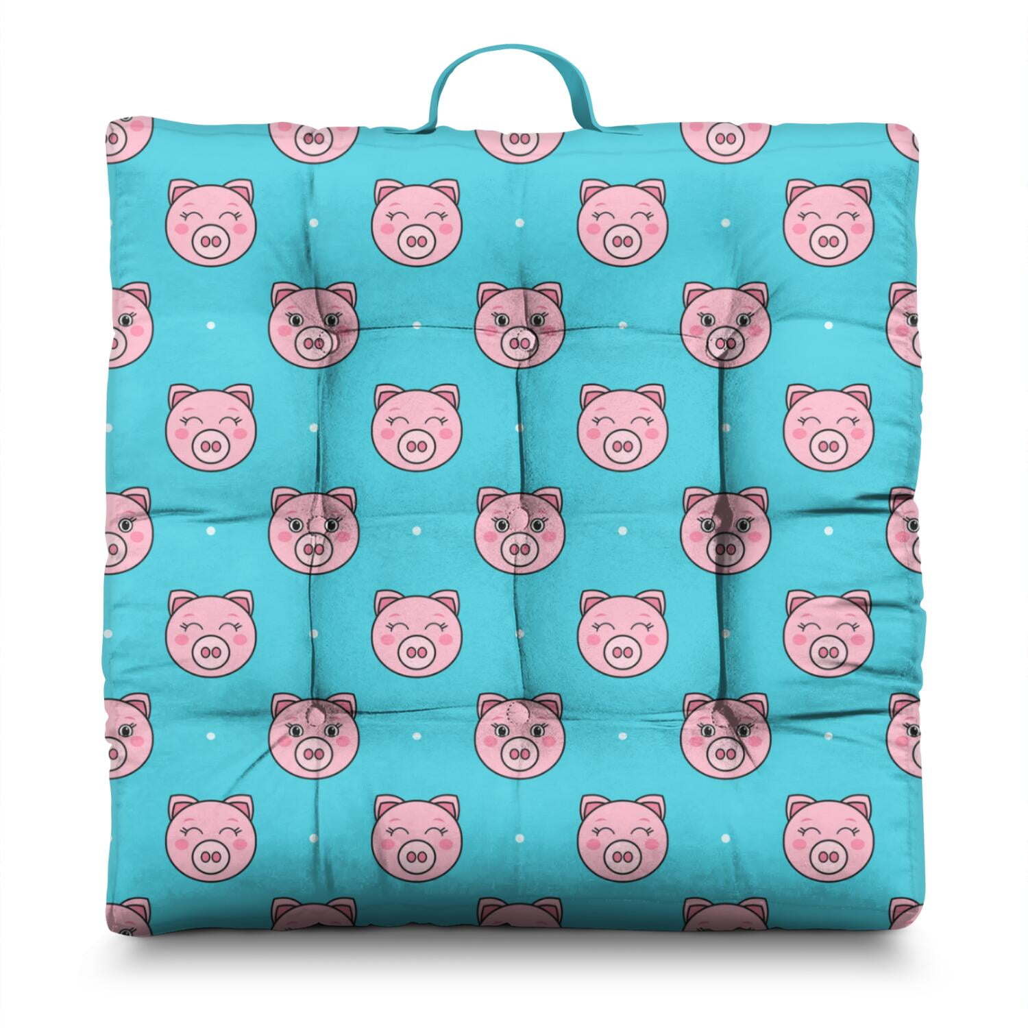 Minimalist Pig Aesthetic Floor Pillow - Thick Zabuton Cushion with ...