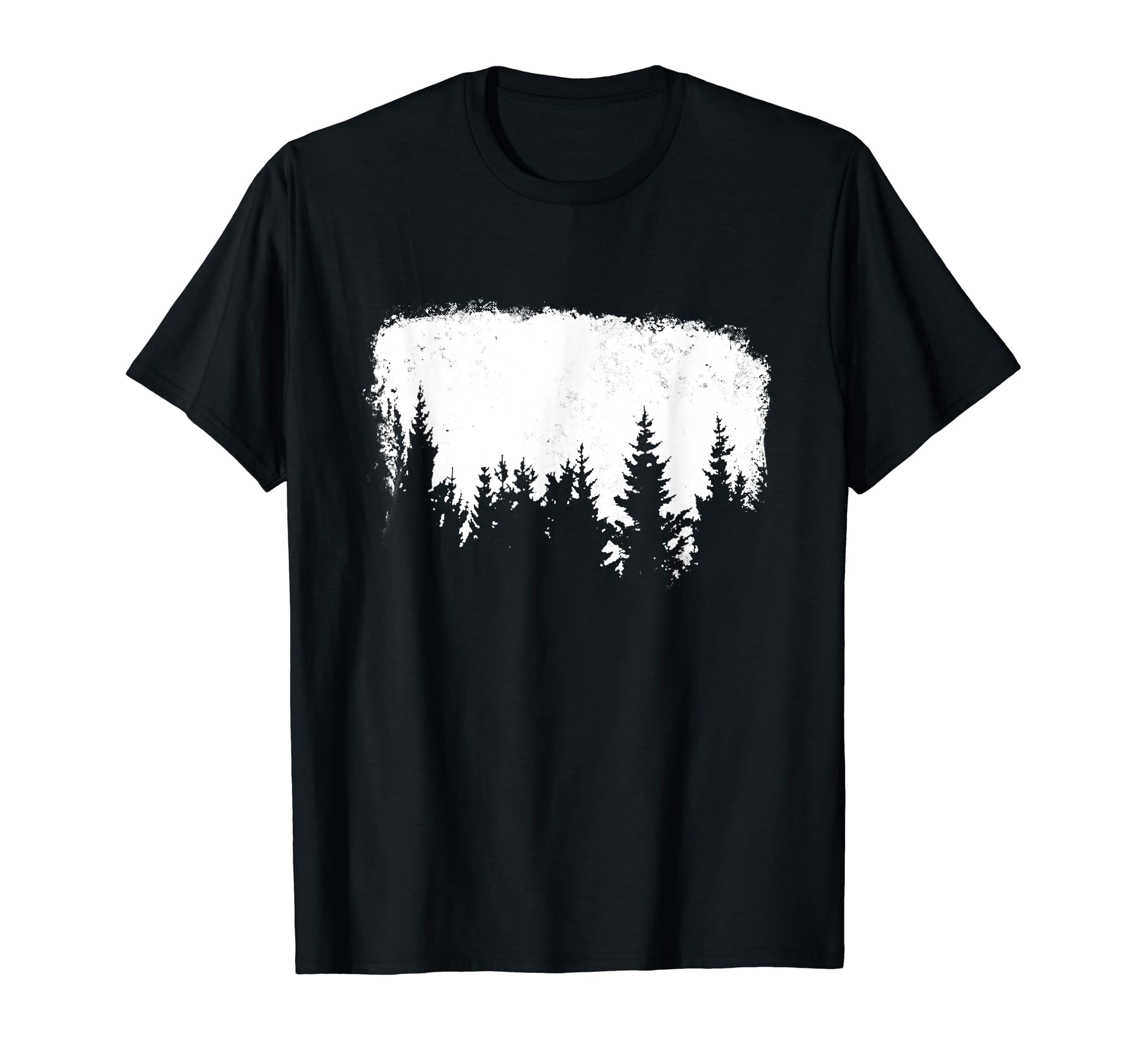 Minimalist Pine Tree Design World Traveler Graphic Clothing T-Shirt ...