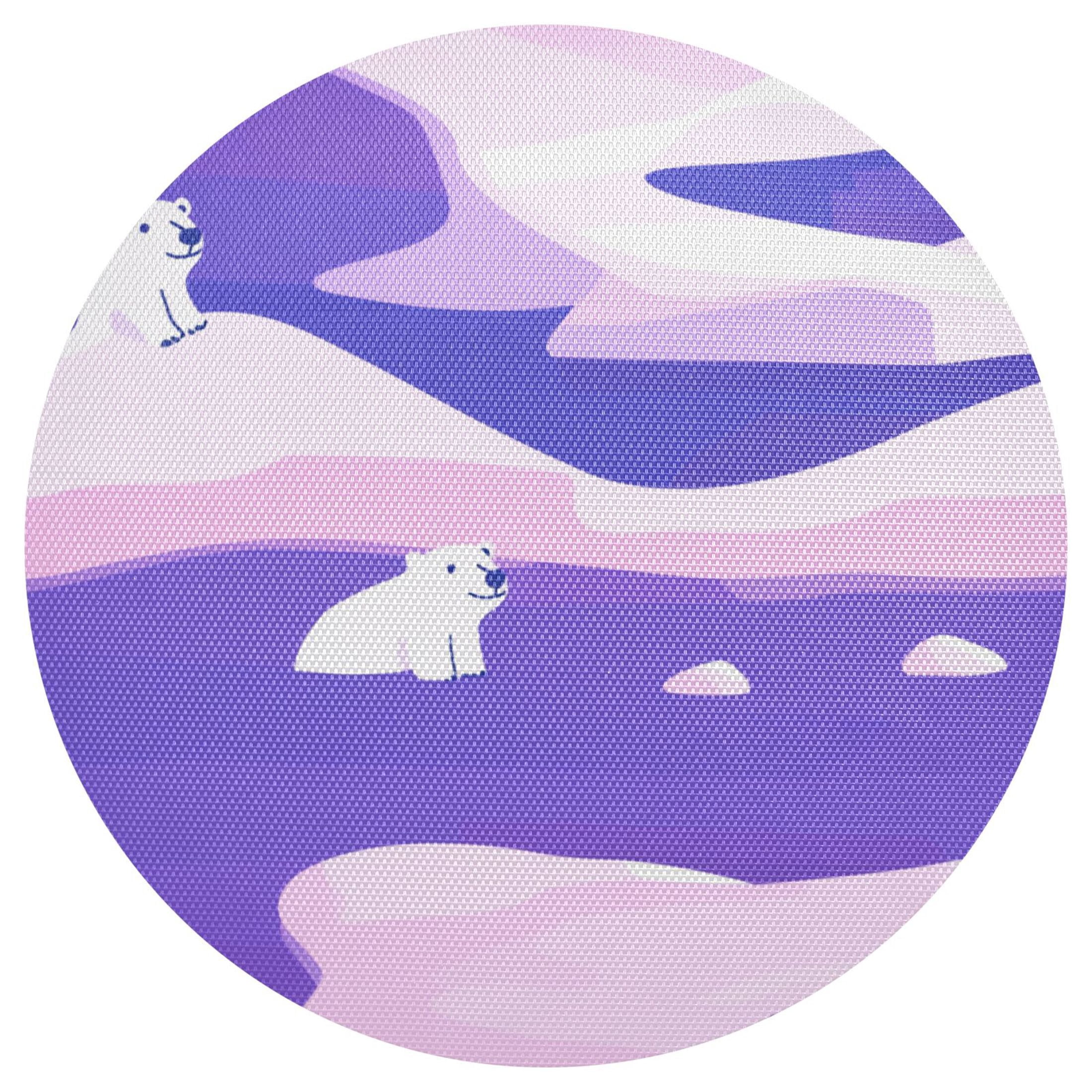 Minimalist Polar Bear Purple 4-Piece 15.4in Heat-Proof PVC Plate Mats ...