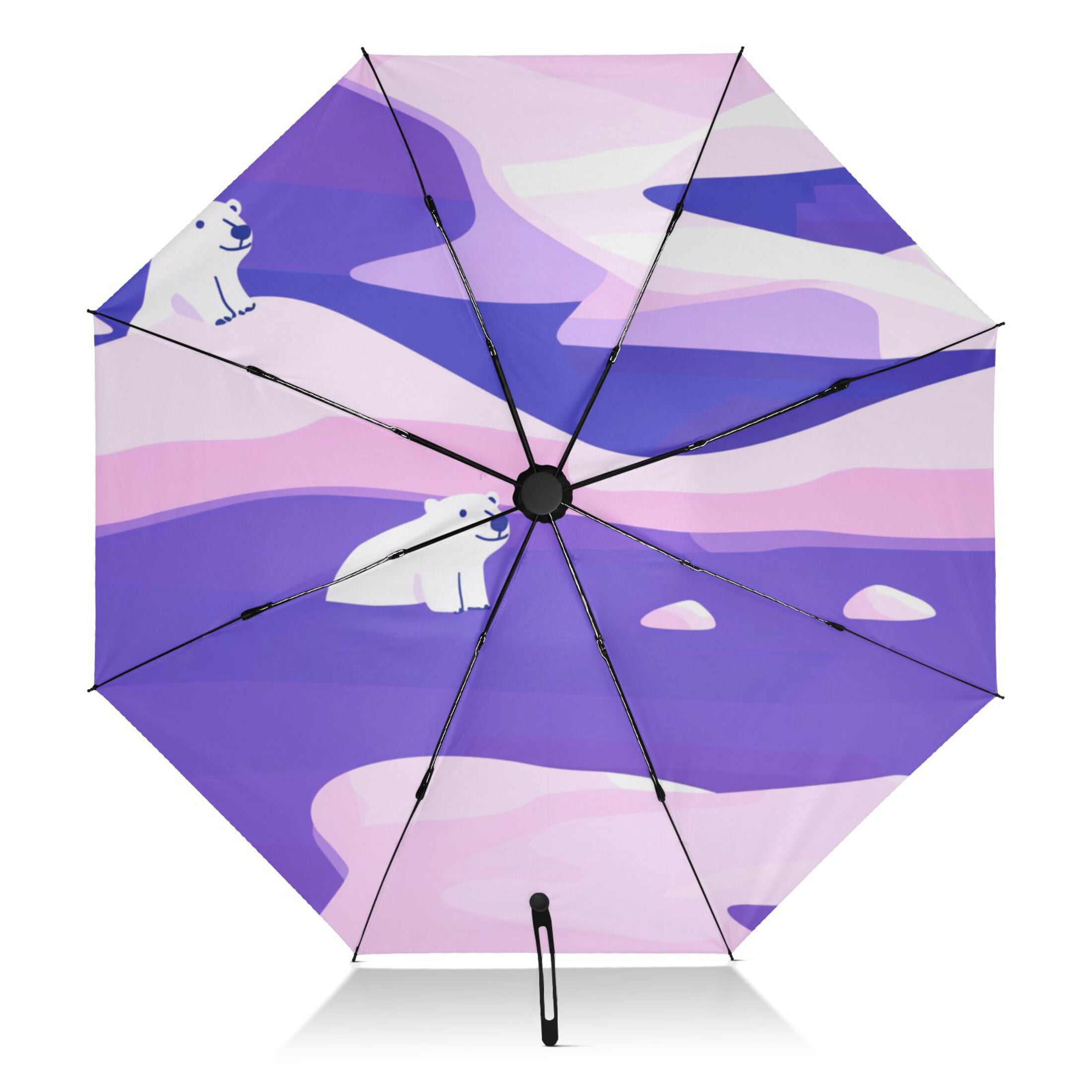 Minimalist Polar Bear Purple Extra Large Automatic Umbrella, UV ...