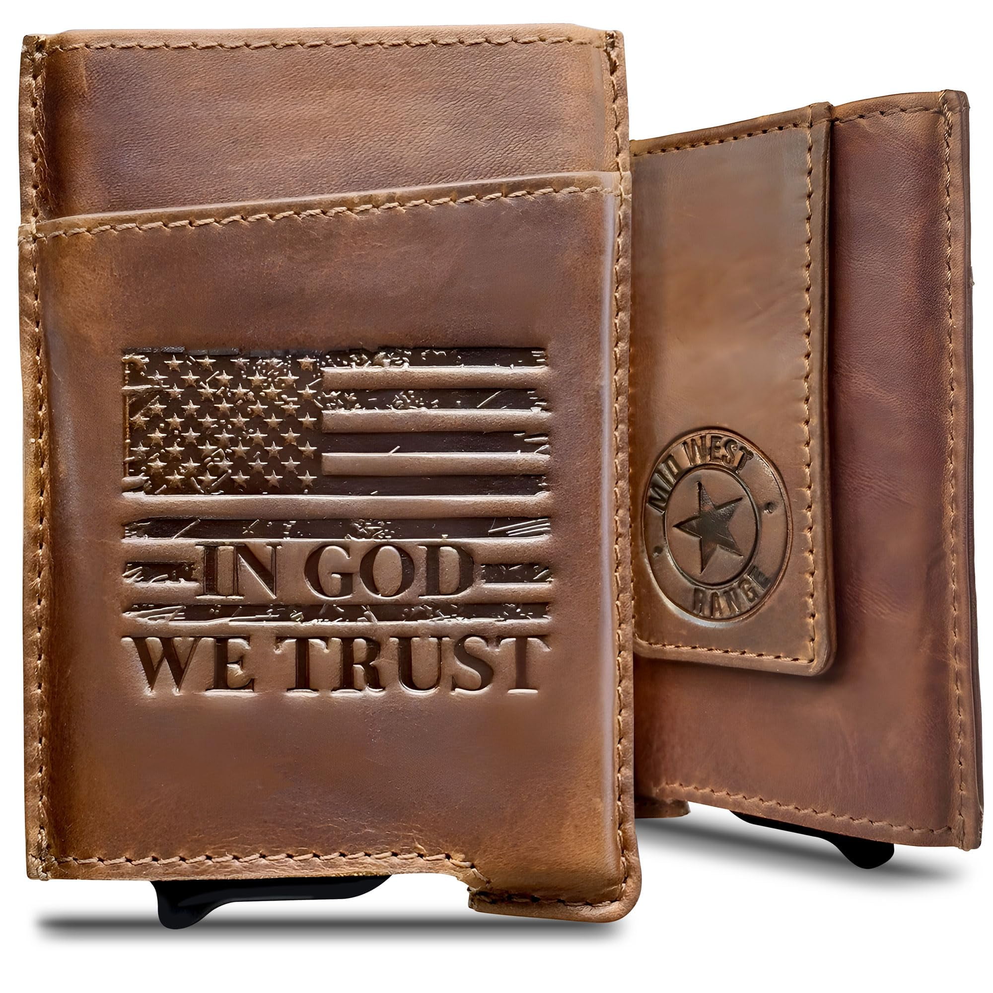 Minimalist Pop Up Wallet for Men - Leather Push Button Wallet ...