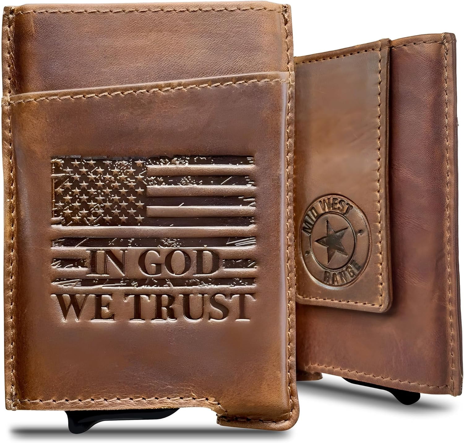 Minimalist Pop Up Wallet for Men - Leather Push Button Wallet ...