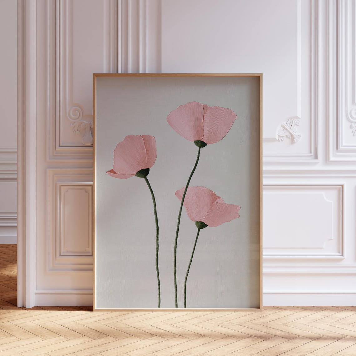 Minimalist Poppy Print Pink Poppy Print Poppy Painting Nursery Poppy ...