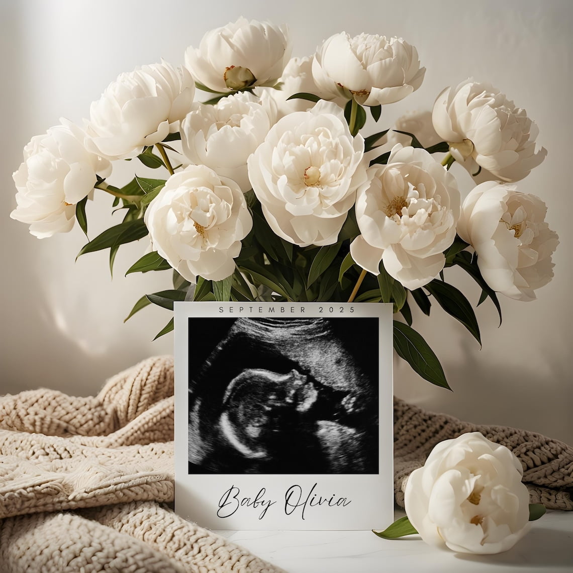 Minimalist Pregnancy Announcement Template Baby Reveal Card Template ...