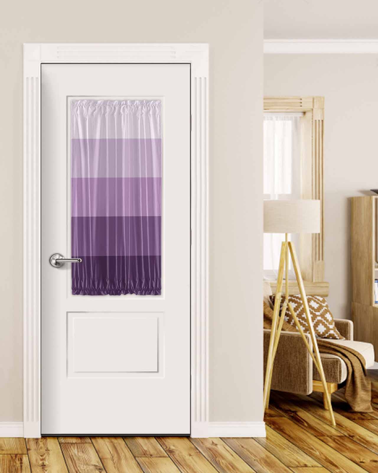 Minimalist Purple Door Curtains for Doorway Privacy, Blackout French ...