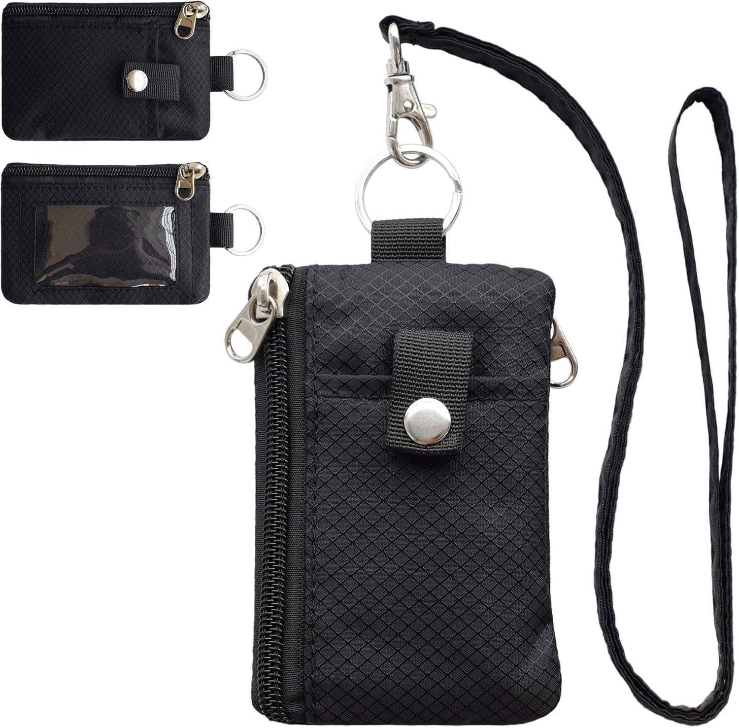 Minimalist RFID Blocking Small Wallet with ID Window,WaterResistant Zip ...
