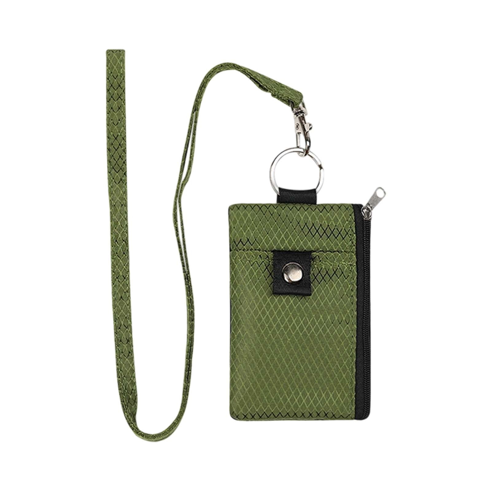 Minimalist RFID Blocking Wallet with Lanyard Keychain, Water Resistant ...