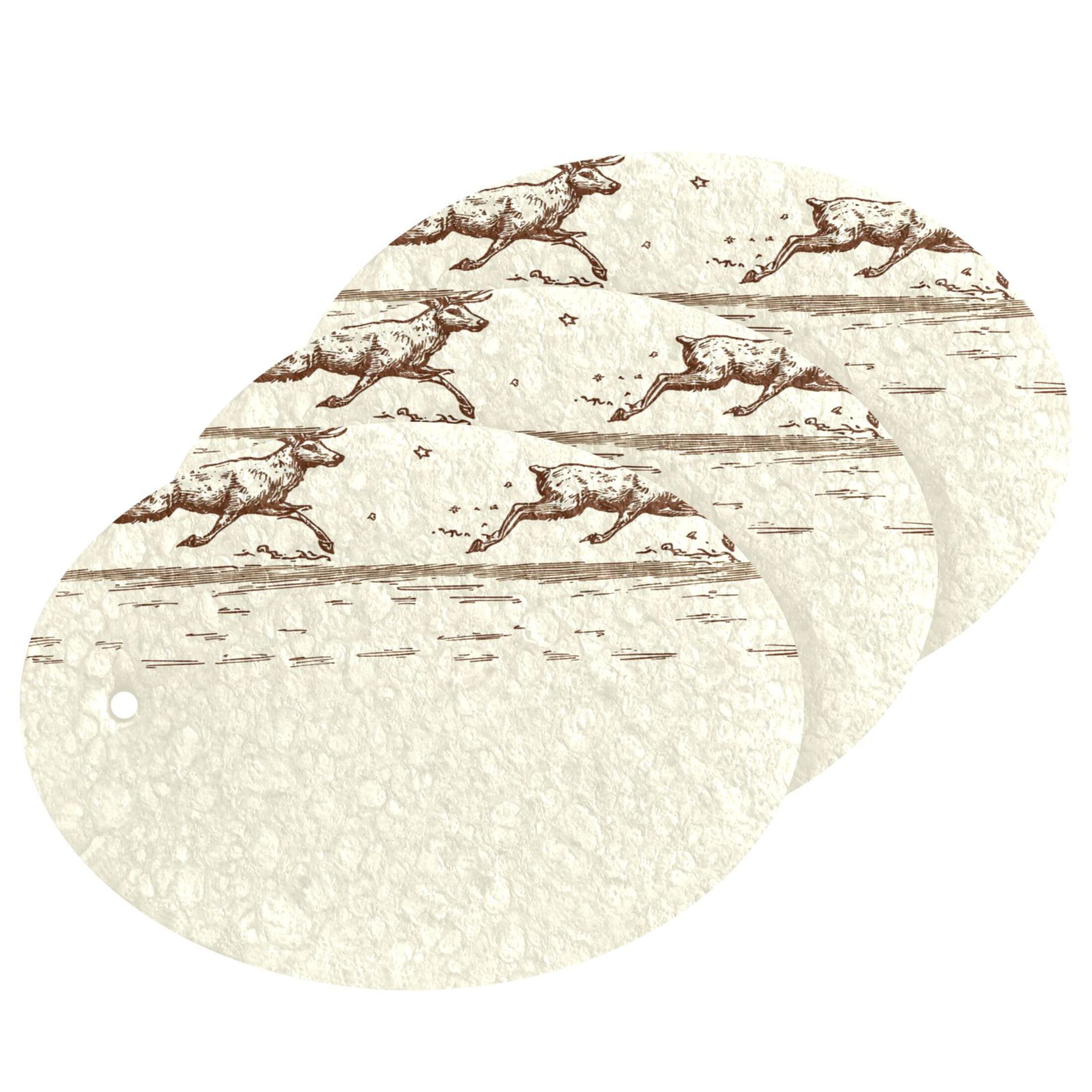 Minimalist Reindeer 3 Pack Wood Pulp Dishwashing Sponges, Highly ...