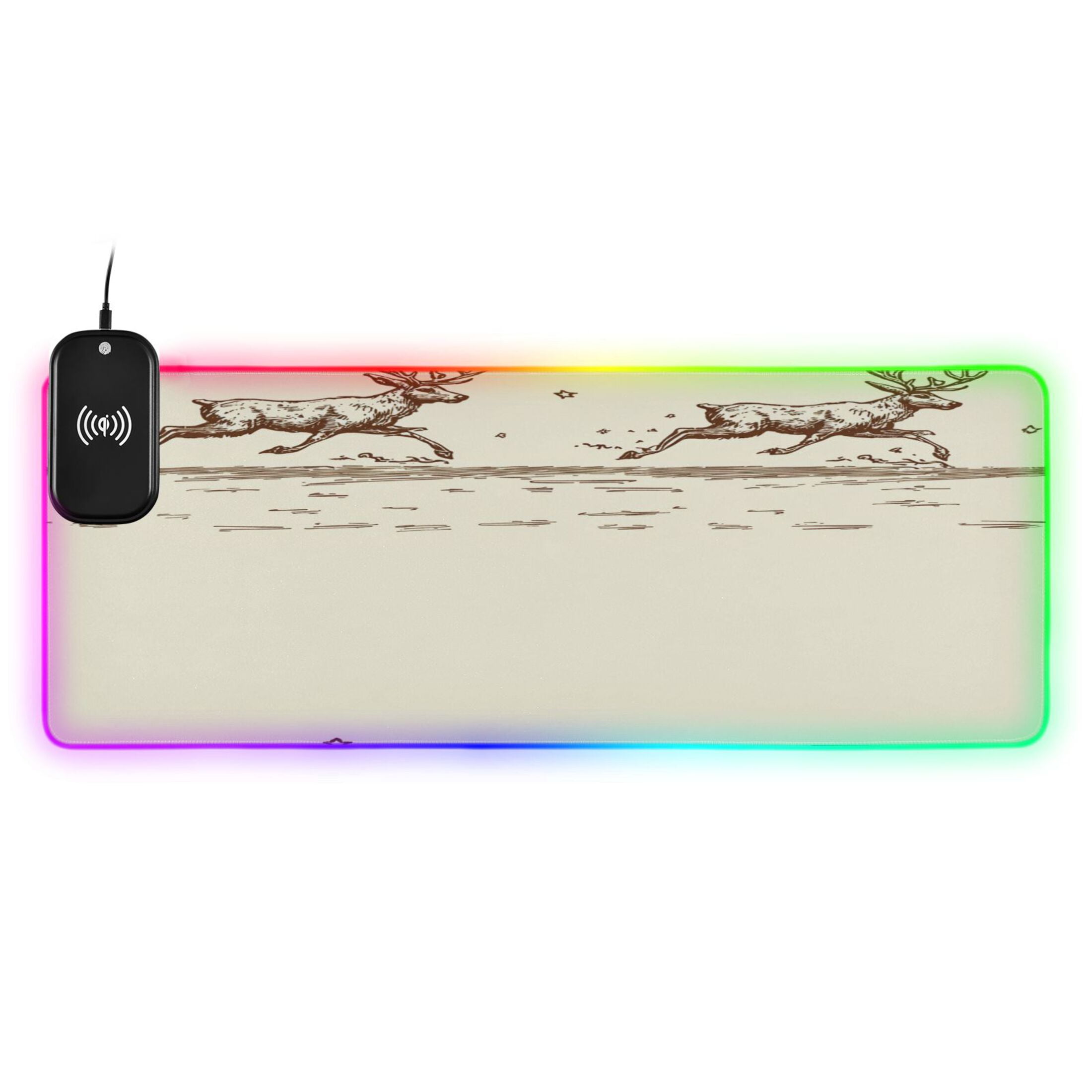 Minimalist Reindeer Large RGB Gaming Mouse Pad with Fast Wireless ...