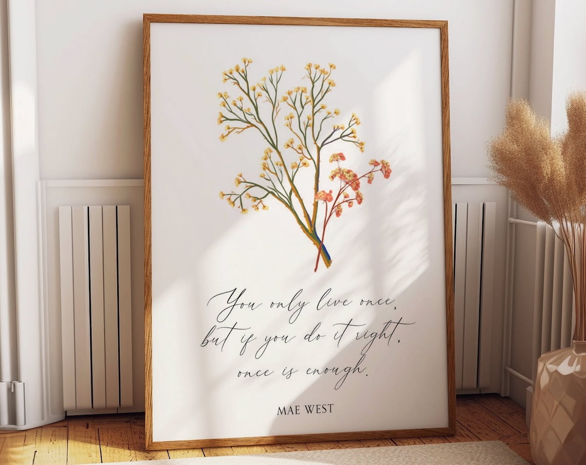 Minimalist Romantic For Aesthetic Rooms – Mae West Love Quote Wall ...