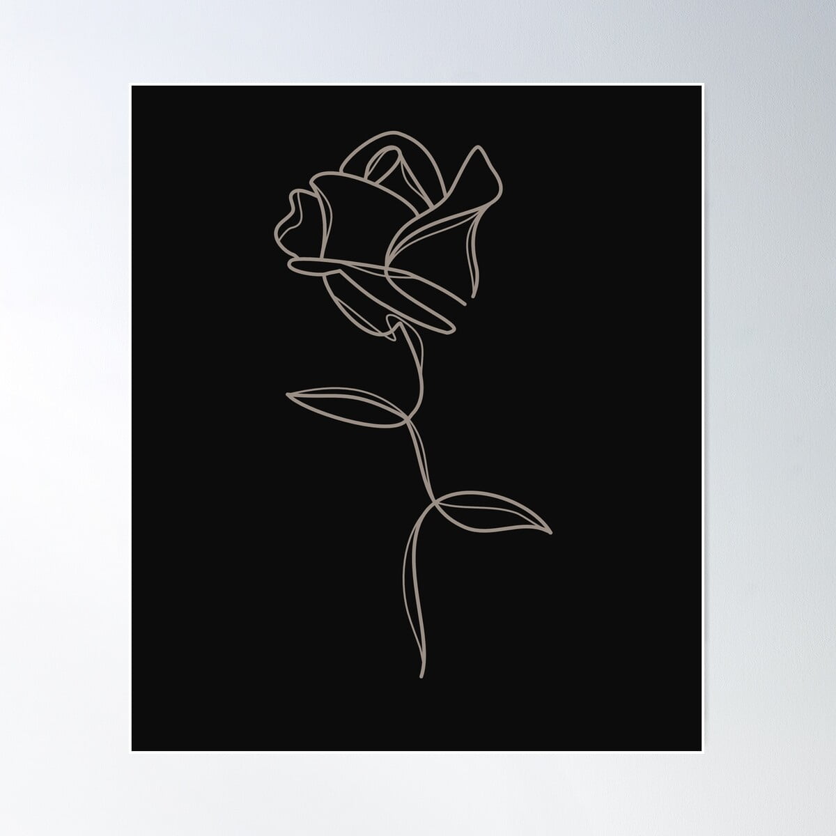 Minimalist Rose One Line Poster Wall Art, Modern Wall Decor For Living ...