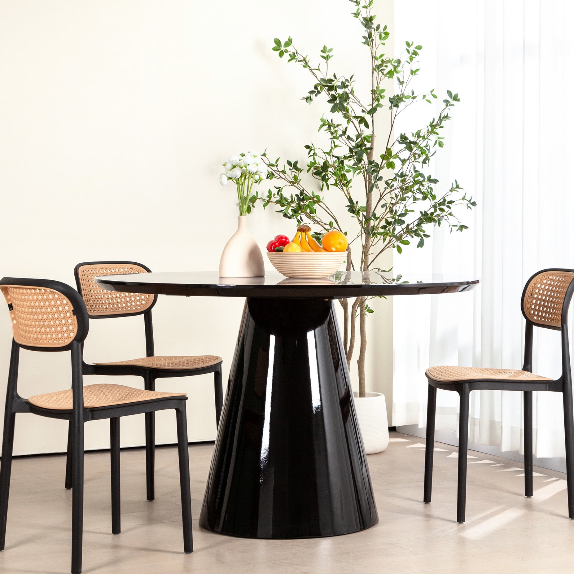 Minimalist Round Dining Table | Used in Dining Areas | Glossy MDF and ...