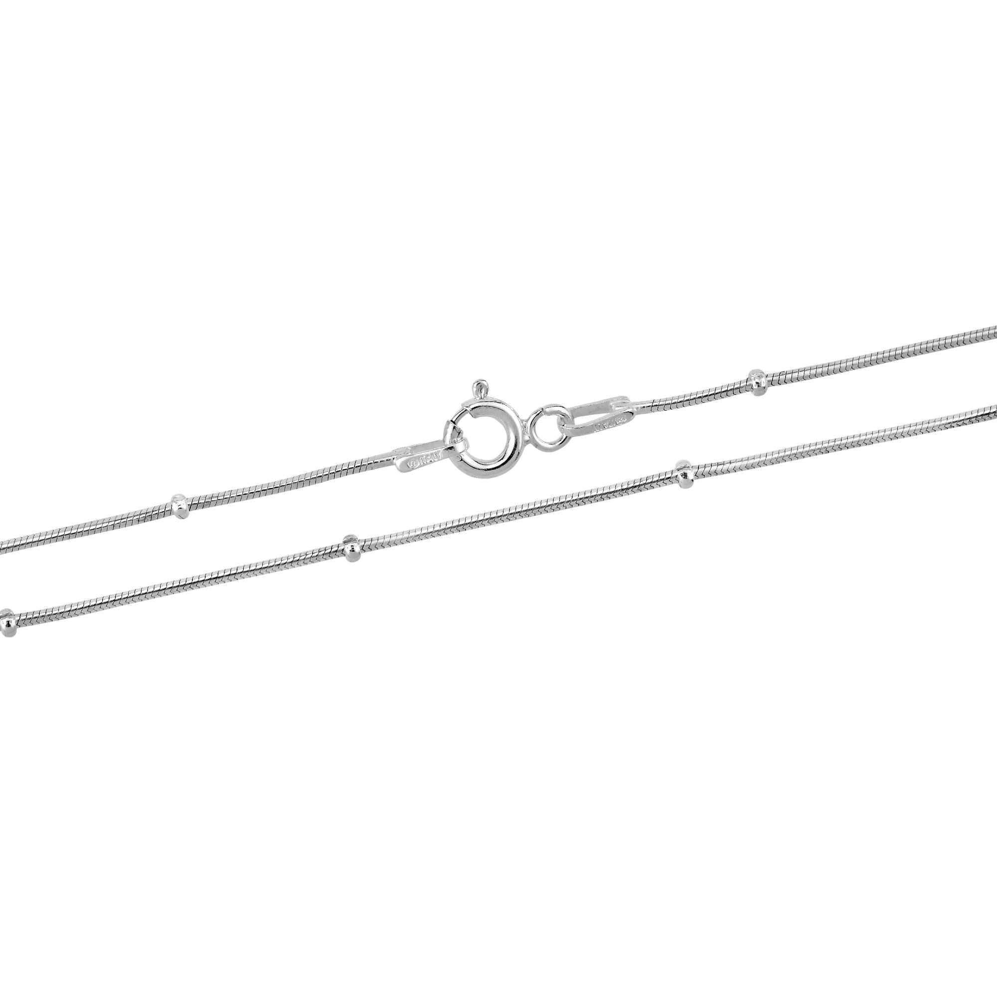 Minimalist Satellite 18-inch Snake Beaded 1mm Chain Sterling Silver ...