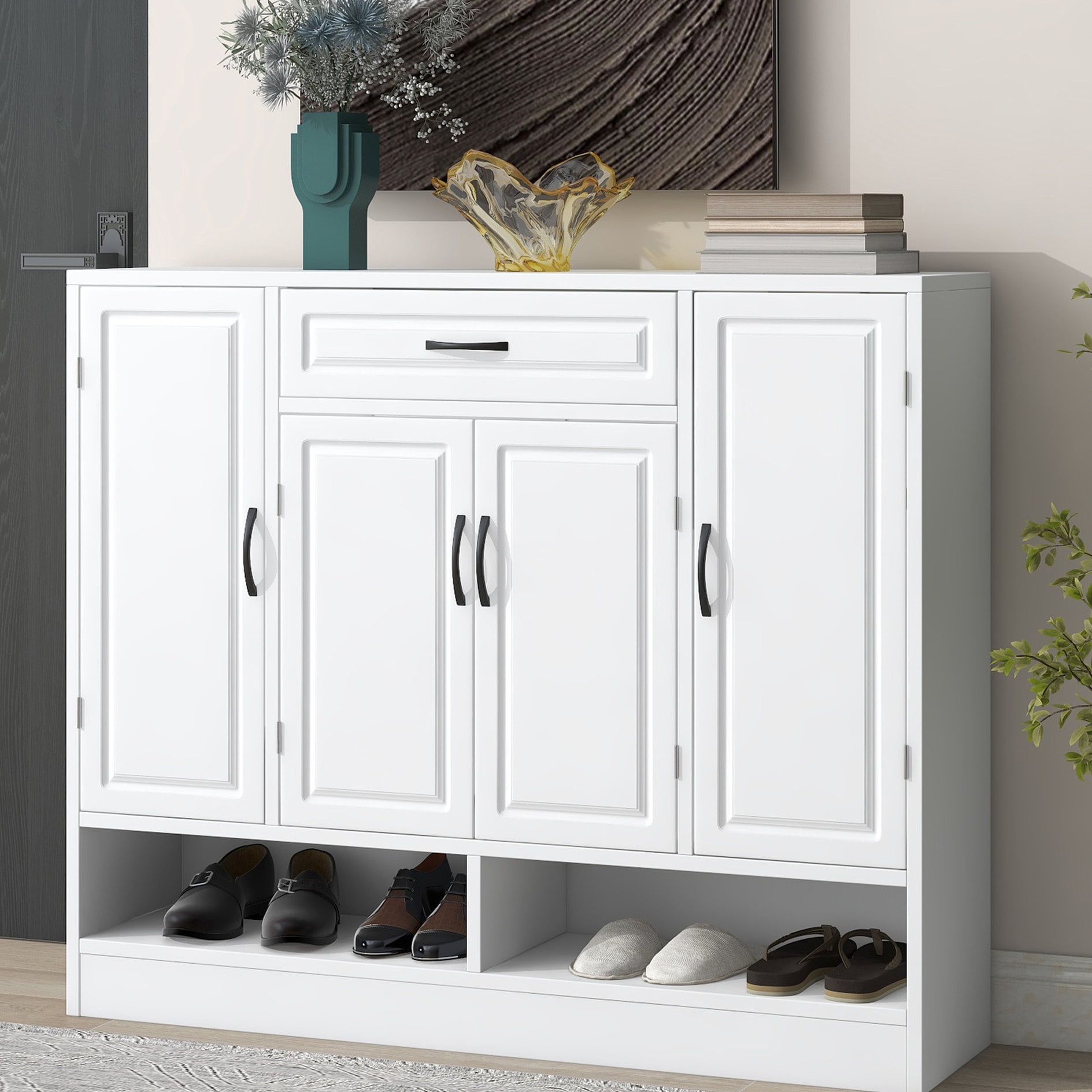 Minimalist Shoe Cabinet | Smooth Finish for Any Decor | Strong MDF and ...
