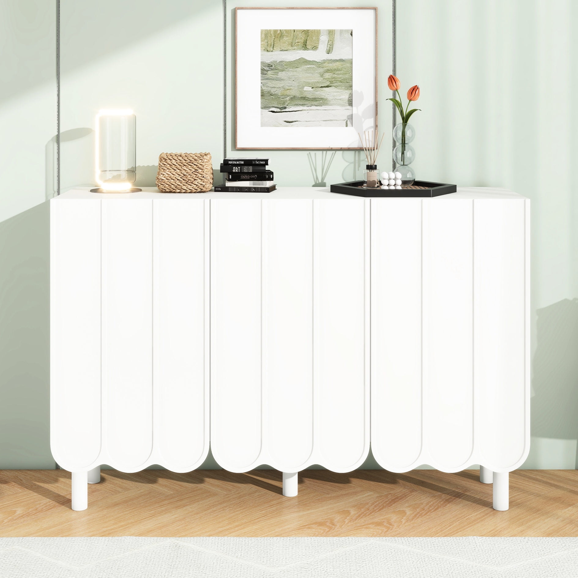 Minimalist Shoe Cabinet | Wave Doors for Visual Appeal in Hallway ...