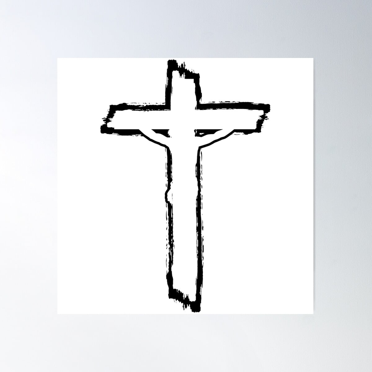 Minimalist Simple Outline Of Jesus On The Cross – Faith & Sacrifice ...