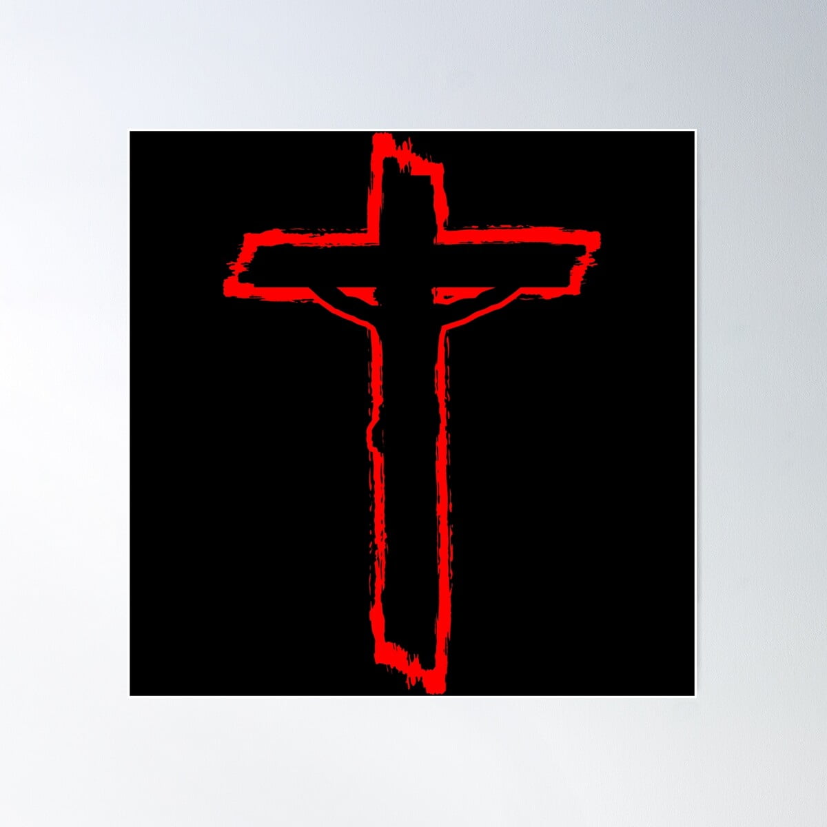 Minimalist Simple Outline Of Jesus On The Cross – Faith & Sacrifice ...