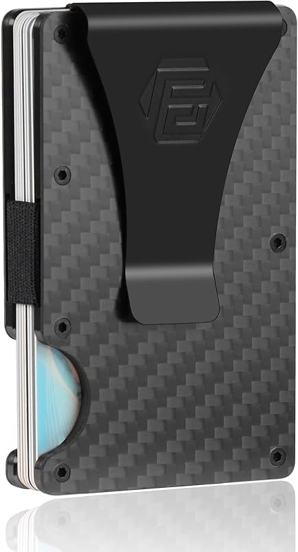 Minimalist Slim Carbon Fiber Wallet For Men- Front Pocket RFID Blocking ...