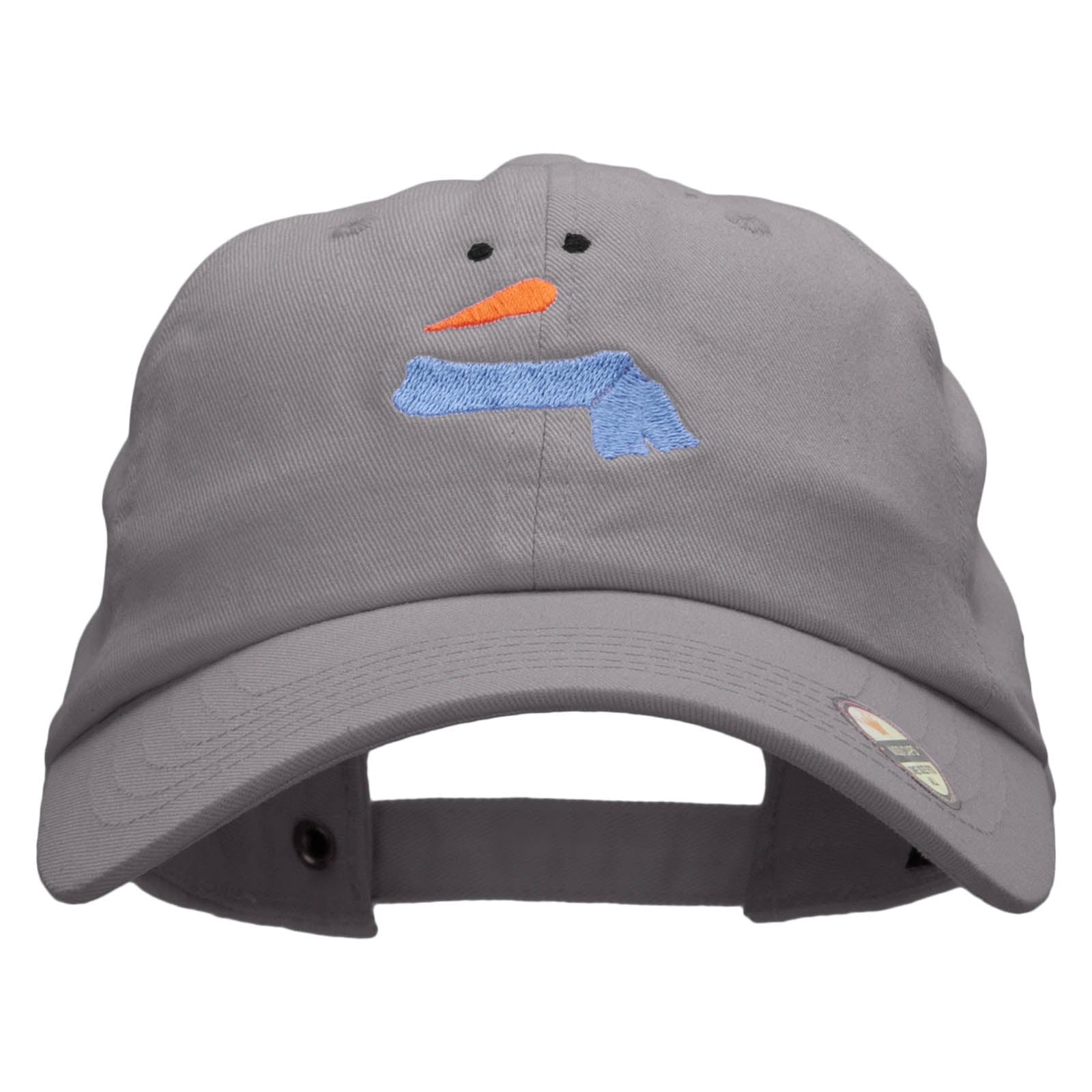 Minimalist Snowman Embroidered Washed Cap - Grey OSFM - Walmart.com
