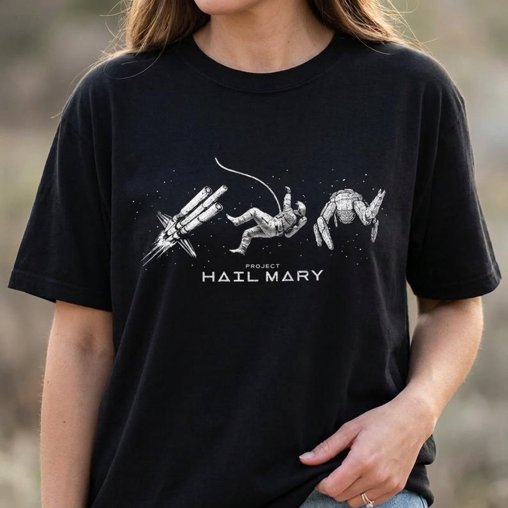 Minimalist Space Line Art Shirt Project Hail Mary, Spaceship Astronaut ...