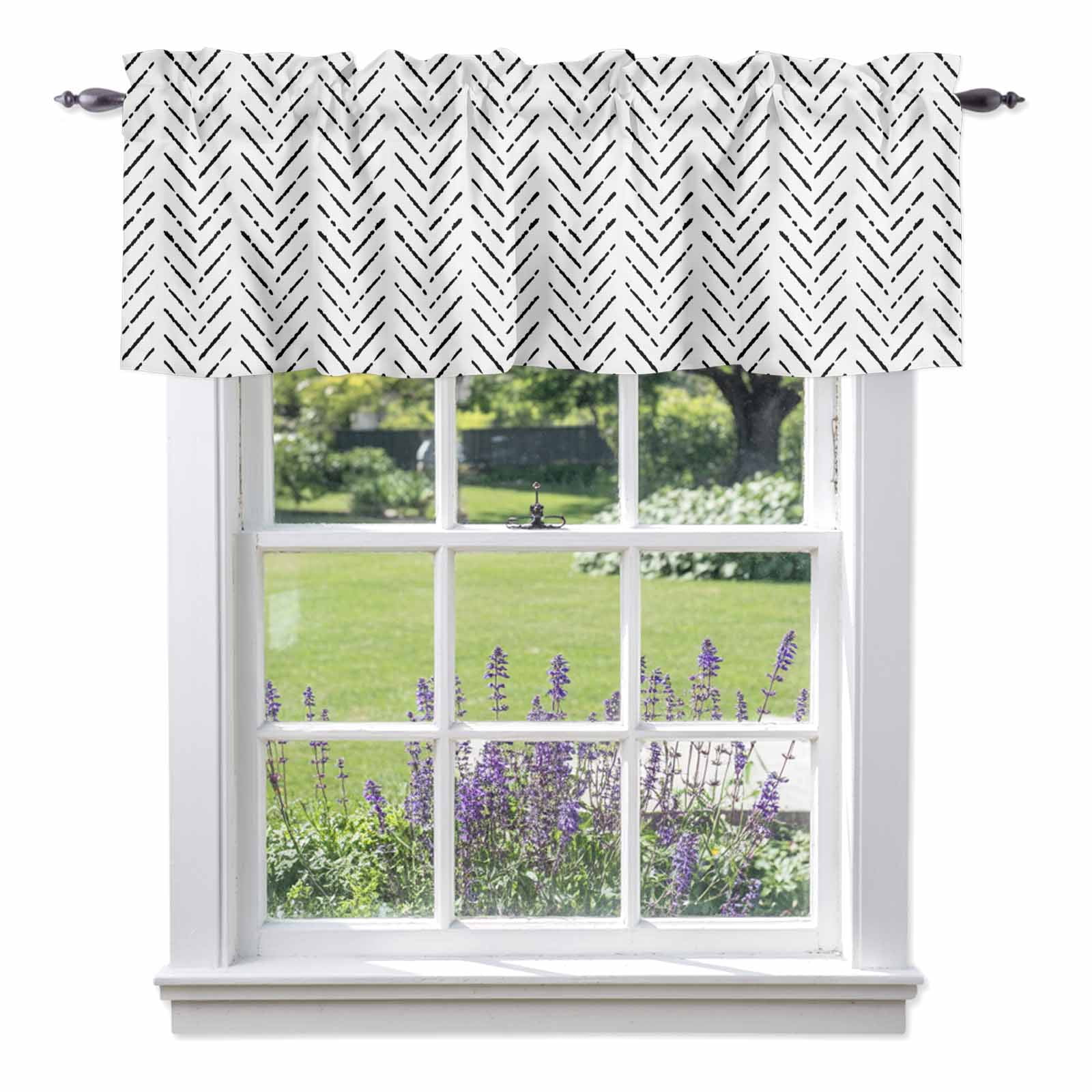 Minimalist Stripe Chevron Art Valances for Windows,Rod Pocket Valance ...