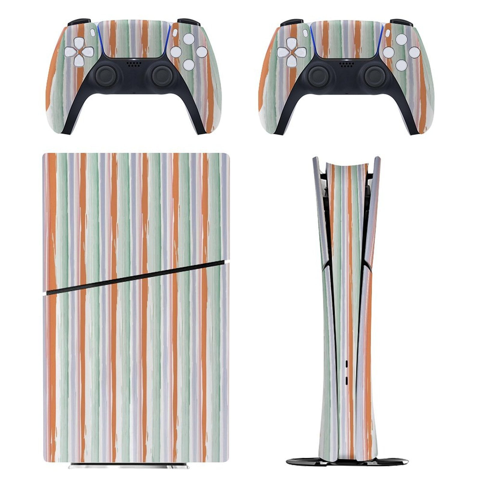 Minimalist Stripes Orange And Green PS5/PS5 Pro/PS5 Slim Digital Disc ...