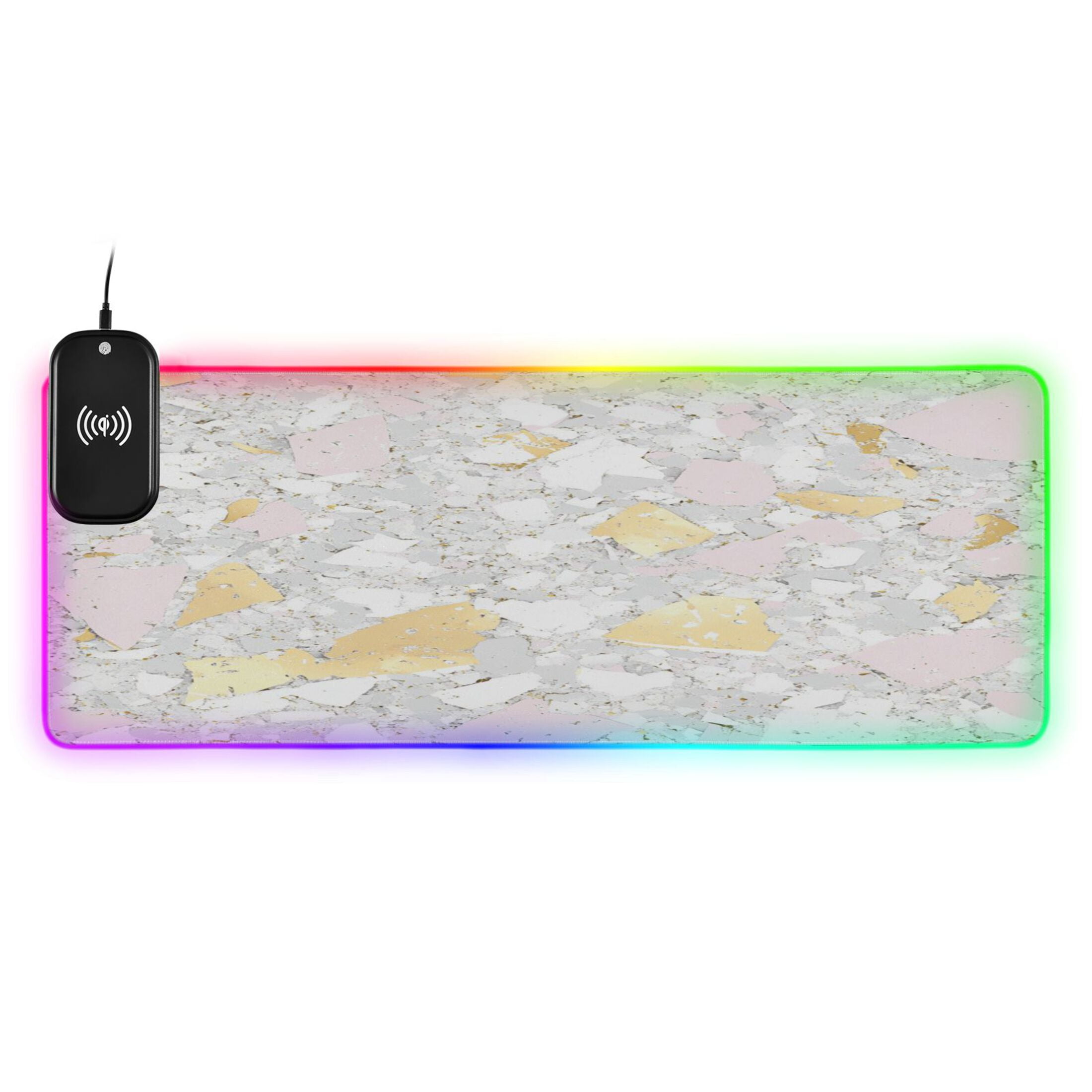 Minimalist Style Pattern Large RGB Gaming Mouse Pad with Fast Wireless ...