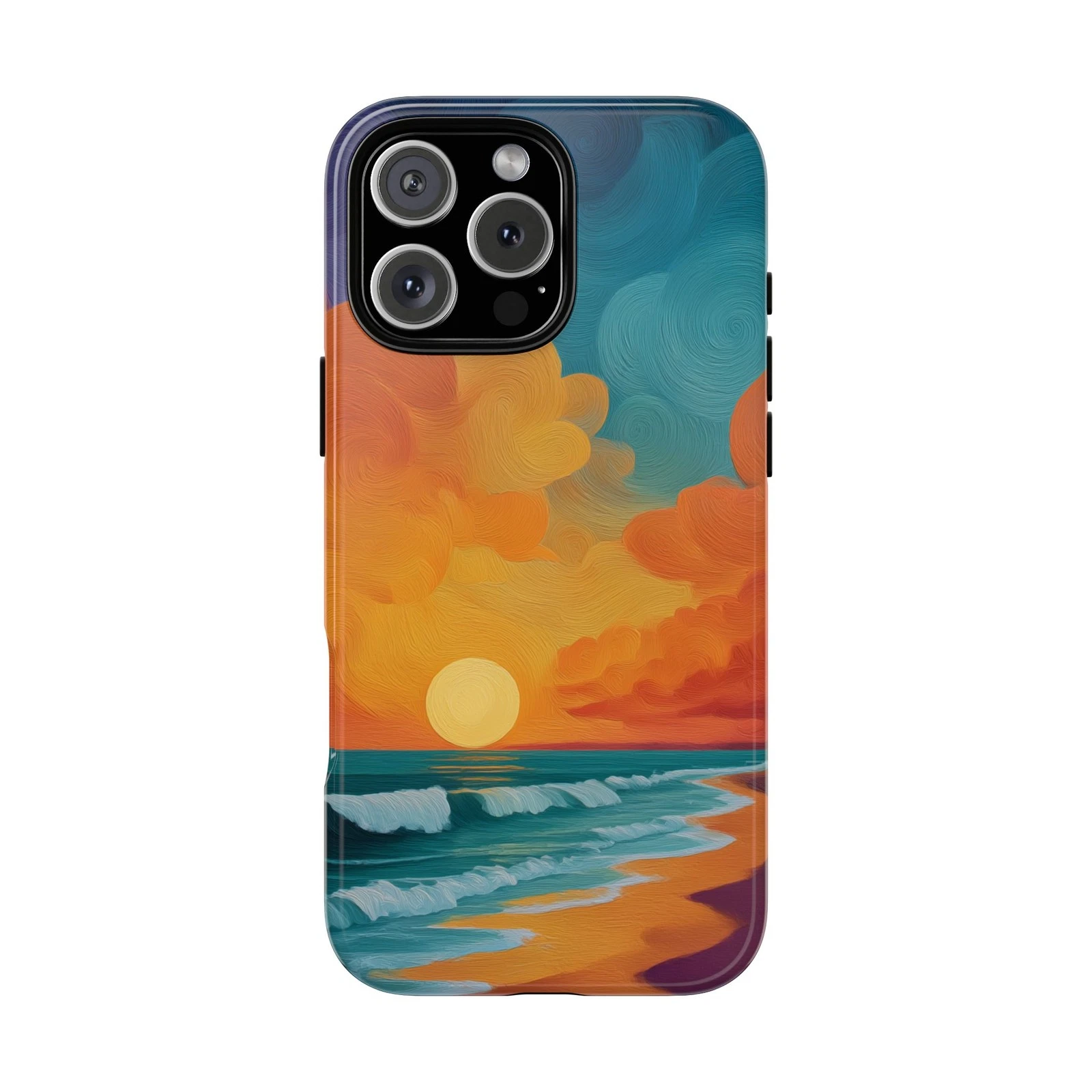 Minimalist Summer Sunset Beach Scene Themed Phone Case for 17 16 15 14 ...