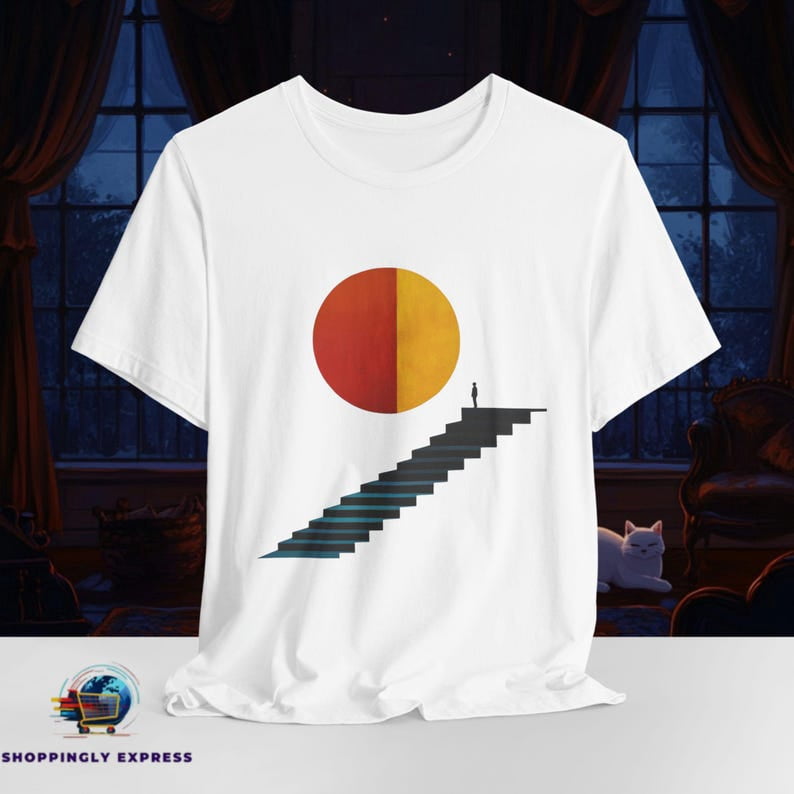 Minimalist Sun Staircase Shirt – Abstract Journey Surreal Conceptual ...